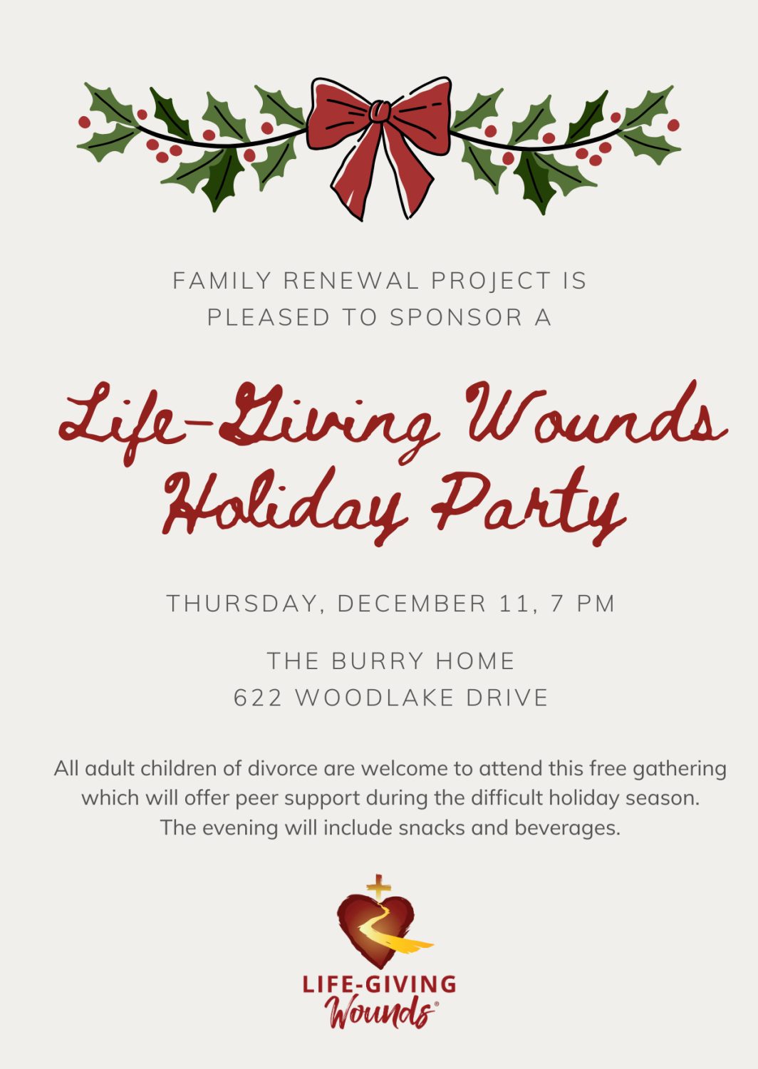 Life-Giving Wounds Holiday Gathering – Family Renewal Project